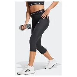 Trainingstights Adidas PERFORMANCE "TECHFIT CAPRI LEGGINGS", Damen, Gr. M, N-Gr, schwarz (schwarz, normal, gr.), Obermaterial: 73% Polyester, 27% Elasthan, Hosen