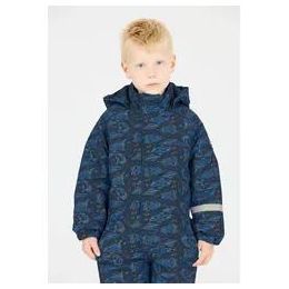 Schneeoverall ZIGZAG "Tower", Kinder, Gr. 128, EURO-Gr&ouml;&szlig;en, blau (dunkelblau), 100% Polyester, lang, Overalls, mit wasser- und winddichter TPU-Membran