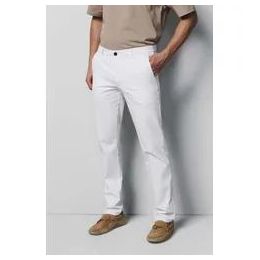 Chinos MEYER "M5 Chino", Herren, Gr. 30, L&auml;nge 32, wei&szlig;, 98% Baumwolle, 2% Elasthan, unifarben, figurumspielend lang, Hosen, im unifarbenen Design
