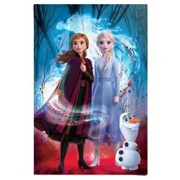 Poster Reinders "Poster Frozen 2 Anna - Elsa - Olaf - Disney", blau (farbe bild(er): blau), B:61cm H:91,5cm, Papier, Bilder, Poster