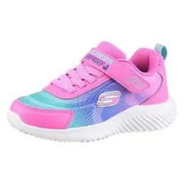 Sneaker Skechers "BOUNDER", M&auml;dchen, Gr. 32, rosa (pink), Lederimitat, kontrastfarbene Details, Schuhe Sneaker, Freizeitschuh, wasserabweisend, Gr&ouml;&szlig;enschablone zum Download
