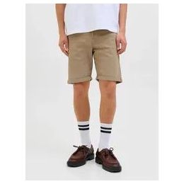 Jack & Jones Shorts JACK & JONES "JJIRICK JJORIGINAL SHORTS SQ 913 SN", Herren, Gr. L, N-Gr, beige (crockery), Web, Obermaterial: 76% Baumwolle, 22% Polyester, 2% Elasthan, unifarben, regular fit kniefrei, Hosen Shorts, im Five-Pocket Style