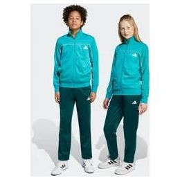 Trainingsanzug Adidas SPORTSWEAR "J CP TR TS", Jungen, Gr. 176, wei&szlig; (pure teal, wei&szlig;), Obermaterial: 100% Polyester, Sportanz&uuml;ge Trainingsanzug, f&uuml;r Kinder und Teens, zweiteiliges Set, mit Stehkragen
