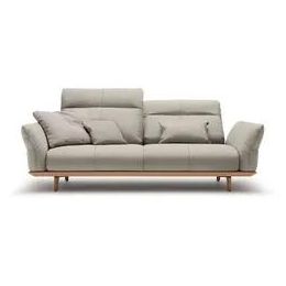 3-Sitzer "CR.460", bunt (graubeige, natur 044, 20), B:208cm H:103cm T:100cm, Chenille COCO (72% Polyester 15% Baumwolle 13% Polyacryl), CREATION BY ROLF BENZ, Sofas, Sockel in Eiche, F&uuml;&szlig;e Eiche natur, Breite 208 cm