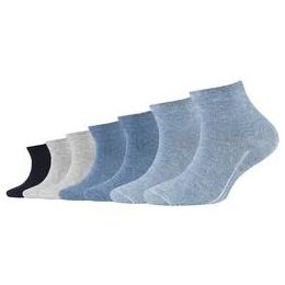 Kurzsocken Camano "ca-soft", Herren, Gr. 27-30, blau (jeans, mix meliert), Baumwollmischung, meliert, normal, Socken, mit verst&auml;rktem Fersen- und Zehenbereich