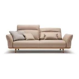 3-Sitzer "CR.460", beige (beige 534, 20), B:208cm H:103cm T:100cm, NaturLEDER OSKAR (echtes Rindsleder), CREATION BY ROLF BENZ, Sofas, Sockel in Eiche, F&uuml;&szlig;e Eiche natur, Breite 208 cm