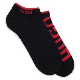 Sneakersocken HUGO UNDERWEAR "2P AS LOGO CC W", Herren, Gr. 39-42, schwarz (schwarz, rot), Baumwollmischung, Socken Sneakersocken