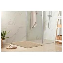 Badematte LUXOR living "Atlanta, 50x80 cm", beige, H:10mm, Baumwolle, Badematten, Badematte, Badteppich, Duschvorleger, Uni Farben, saugstark