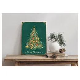 Alu-Dibond-Druck queence "Weihnachtsbaum", gr&uuml;n (farbe bild(er): gr&uuml;n), B:20cm H:30cm T:0,2cm, Alu Dibond, Bilder, Merry Christmas, Gr&uuml;n, Schild
