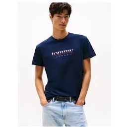 Tommy Hilfiger T-Shirt TOMMY JEANS "aus Jersey mit Logo", Herren, Gr. 3XL, blau (schwarz night navy), Single Jersey, Obermaterial: 100% Baumwolle, regular fit normal, Shirts T-Shirt