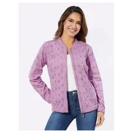 Jackenblazer Classic Basics "Blouson", Damen, Gr. 54, lila (orchidee), 100% Baumwolle, Blazer