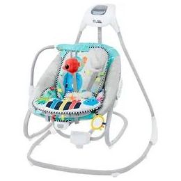 Babywippe Baby Einstein "Kick to It 4-in-1 Musical Swing & Rocker", Baby, grau, Kunststoff, Metall, Stoff, Babywippen, mit Sound-Effekt