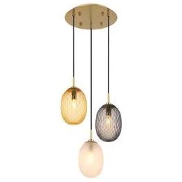 Globo LIGHTING H&auml;ngeleuchte "DEVIN", goldfarben matt, 3, &Oslash; 15cm H: 120cm, 1 Stk., Leuchten, H&auml;ngelampe/Pendelleuchte/Esszimmer/Wohnzimmer/Esstisch, H&auml;ngeleuchte