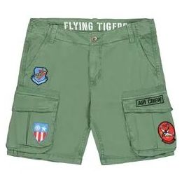 Shorts Alpha Industries "Flying Tigers Shorts", Herren, Gr. 32, Normalgr&ouml;&szlig;en, gr&uuml;n (vintage gr&uuml;n), Obermaterial: 100% Baumwolle, Hosen Shorts
