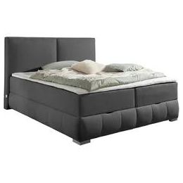 Boxbett OTTO HOME "Wehma mit Kopfteil inkl. Bettkasten", grau (anthrazit), B:210cm L:213cm, Komplettbetten, in H2, H3 & H4 w&auml;hlbar, inklusive Topper