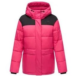 Anorak Ragwear "Wikesh", Damen, Gr. XL (42), pink (fuchsia), Obermaterial 1: 100% Nylon. Obermaterial 2: 100% Polyester. Innenfutter: 100% Polyester. Wattierung: 100% Polyester, l&auml;ssig geschnitten h&uuml;ftbedeckend, hoch geschlossener Ausschnitt, eng Strickb&uuml;ndchen, Jacken, stylische Winter Steppjacke mit Colourblocking