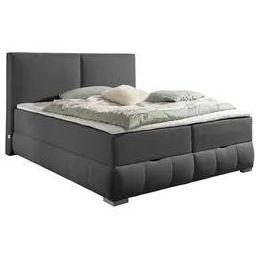 Boxbett OTTO HOME "Wehma mit Kopfteil inkl. Bettkasten", grau (anthrazit), B:170cm L:213cm, Komplettbetten, in H2, H3 & H4 w&auml;hlbar, inklusive Topper