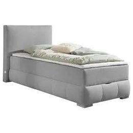 Boxbett OTTO HOME "Wehma mit Kopfteil inkl. Bettkasten", grau, B:110cm L:213cm, Komplettbetten, in H2, H3 & H4 w&auml;hlbar, inklusive Topper