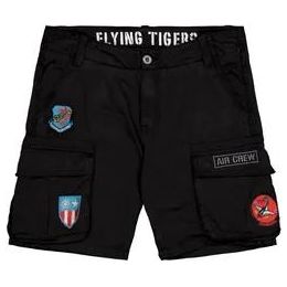 Shorts Alpha Industries "Flying Tigers Shorts", Herren, Gr. 36, Normalgr&ouml;&szlig;en, schwarz, Obermaterial: 100% Baumwolle, Hosen Shorts