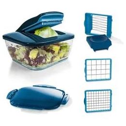 Gem&uuml;seschneider Genius "Nicer Dicer Chef, Zerkleiner, Set 9-tlg.", blau, B:23,5cm H:24cm T:15,5cm, Zerkleinerer, Gem&uuml;seschneider, einfache und m&uuml;helose Handhabung