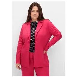 Sweatblazer sheego "Sweatblazer", Damen, Gr. 58, pink (sorbet pink), 60% Viskose, 35% Polyamid, 5% Elasthan, Blazer