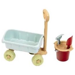 Theo Klein Bollerwagen KLEIN "Little Foot, Spiel-Bollerwagen mit Eimerset, aus Recyclingkunststoff", blau (blau, beige), Bollerwagen, Kinder, Made in Germany
