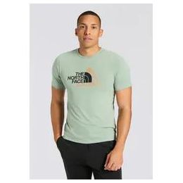 T-Shirt The North Face "M MOUNTAIN FOUNDATION SS TEE-GRAPHIC", Herren, Gr. L, slate moss, Obermaterial: 100% Polyester, Shirts T-Shirt, sportlicher Stil, kurze &Auml;rmel, schnelltrocknendes Material