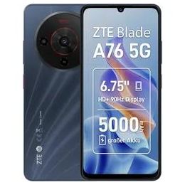 ZTE Smartphone "Blade A76 5G", Energieeffizienz: B (A-G), schwarz (stardust schwarz), 128 GB, Mobiltelefone