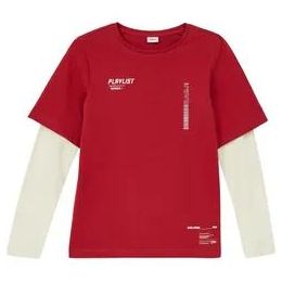 T-Shirt s.Oliver JUNIOR, Jungen, Gr. 134/140, rot, Jersey, Obermaterial: 100% Baumwolle, bedruckt, regular fit normal, Rundhals, Shirts T-Shirt, mit Print