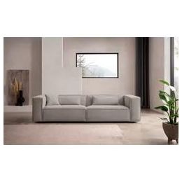 3-Sitzer "PIARA, Couch mit Kedernaht, Sofa in Cord, Leinenoptik o. Strukturstoff", greige, B:275cm H:66cm T:101cm, 100% Polyester, LeGer Home by Lena Gercke, Sofas, schwarze F&uuml;&szlig;e, bequemer Sitzkomfort