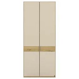 Kleiderschrank Musterring "Savona, Kleiderschrank, Schrank, Garderobe, teilmassiv Eiche", beige (braun), B:100cm H:236cm, Schr&auml;nke, Kleiderschrank, T&uuml;ren in Bianco-Eiche massiv, Spiegel-/Glast&uuml;ren, verschiedene Gr&ouml;&szlig;en