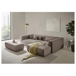 Ecksofa "PIARA XXL, L-Form, Schlaffunktion, Cord, Leinenoptik o. Strukturstoff", hellbraun, B:288cm H:66cm T:198cm, 100% Polyester, LeGer Home by Lena Gercke, Sofas, Ecksofa, Hocker stellbar zum Schlafsofa (Krokodilverbinder), tiefe Sitzfl&auml;che