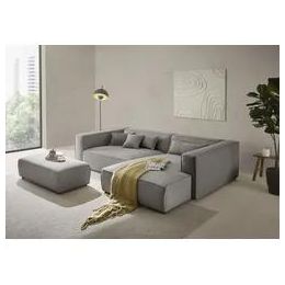 Ecksofa "PIARA XXL, L-Form, Schlaffunktion, Cord, Leinenoptik o. Strukturstoff", anthrazit, B:288cm H:66cm T:198cm, 100% Polyester, LeGer Home by Lena Gercke, Sofas, Ecksofa, Hocker stellbar zum Schlafsofa (Krokodilverbinder), tiefe Sitzfl&auml;che