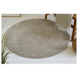 Hochflor-Teppich OTTO HOME "Yvaine, auch als L&auml;ufer erh&auml;ltlich", beige (sand), H:25mm &Oslash;:200cm, Polyester, Teppiche, Langflor, Shaggy, dichter weicher Hochflor, meliert, Wohnzimmer