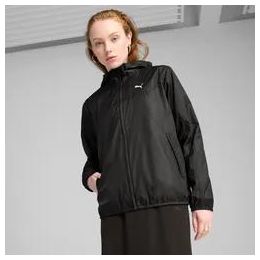 Windbreaker Puma "ESS REGULAR WINDBREAKER", Damen, Gr. M, schwarz (Puma schwarz), Obermaterial: 100% Polyester, unifarben, regular fit normal, Jacken Windbreaker, mit Kapuze, wasserabweisend, mit elastischen B&uuml;ndchen und Saum