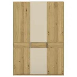 Kleiderschrank Musterring "Savona, Kleiderschrank, Schrank, Garderobe, teilmassiv Eiche", beige (braun), B:150cm H:216cm, Schr&auml;nke, Kleiderschrank, T&uuml;ren in Bianco-Eiche massiv, Spiegel-/Glast&uuml;ren, verschiedene Gr&ouml;&szlig;en
