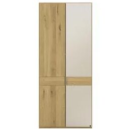 Kleiderschrank Musterring "Savona, Kleiderschrank, Schrank, Garderobe, teilmassiv Eiche", braun, B:100cm H:236cm, Schr&auml;nke, Kleiderschrank, T&uuml;ren in Bianco-Eiche massiv, Spiegel-/Glast&uuml;ren, verschiedene Gr&ouml;&szlig;en