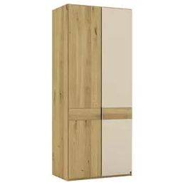 Kleiderschrank Musterring "Savona, Kleiderschrank, Schrank, Garderobe, teilmassiv Eiche", beige (braun), B:100cm H:236cm, Schr&auml;nke, Kleiderschrank, T&uuml;ren in Bianco-Eiche massiv, Spiegel-/Glast&uuml;ren, verschiedene Gr&ouml;&szlig;en