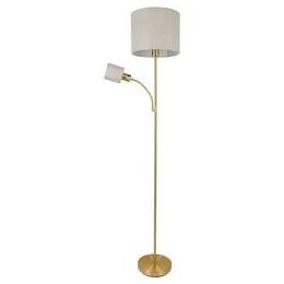 N&auml;ve N&Auml;VE Stehlampe "Filomena", goldfarben, 2, &Oslash; 30,1cm H: 165cm, 1 Stk., Leuchten, Schirm braun, inkl. Lesearm, inkl. Druckschalter, H: 165cm, Stehlampe