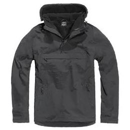 Anorak BRANDIT "Brandit Herren Fleece Pull Over Windbreaker", Herren, Gr. L, schwarz, 100% Polyester, mehrfarbig, normal, ohne Ausschnitt, Jacken