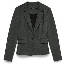 V&eacute;ro Moda Longblazer VERO MODA "VMJULIA LS GLITTER BLAZER JRS NOOS", Damen, Gr. 38, gr&uuml;n (schwarz detail:silber lurex), Web, Obermaterial: 59% Polyester, 26% Baumwolle, 15% metallisierte Fasern, unifarben, regular fit, Blazer Longblazer