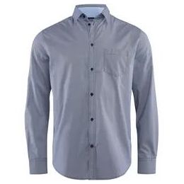 Langarmhemd Stooker Men "HUGH Hemd Langarm Regular Fit", Herren, Gr. L, US-Gr&ouml;&szlig;en, lightblau minmal aop, Web, 60% Baumwolle, 40% Polyester, regular fit, Hemden, Langarm Hemd Regular Fit f&uuml;r Herren
