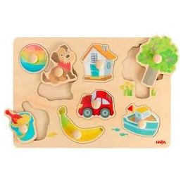 Steckpuzzle Haba "Erste W&ouml;rter", bunt, Puzzles, KinderB:21cm H:2,2cm T:30cm, Holz, B:21cm H:2,2cm T:30cm