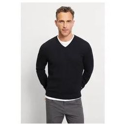 Strickpullover OLYMP "OLYMP Casual Strick", Herren, Gr. XXL, schwarz, 100% Schurwolle, Pullover Strickpullover