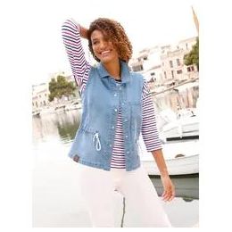 Jeansweste Casual Looks, Damen, Gr. 36, blau, bleached, 81% Baumwolle, 17% Polyester, 2% Elasthan, unifarben, Westen
