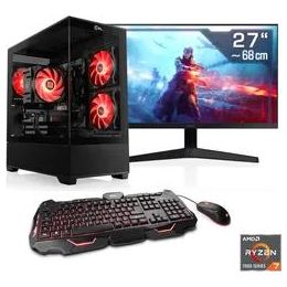 CSL Gaming-PC-Komplettsystem "AeroVision V24421", Energieeffizienz: E (A-G), schwarz, Microsoft Windows 11 Home (64 Bit), 32 GB RAM 2.000 GB SSD, Computer_Komplettsysteme, Topseller