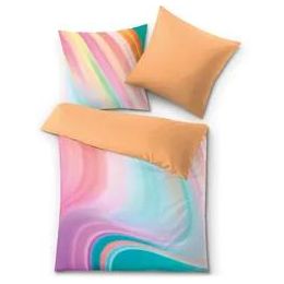 Bettw&auml;sche Kleine Wolke "Vibes", bunt (multicolor), B/L: 135cm x 200cm, Mako-Satin, B/L: 80cm x 80cm, 2 Stk., Mako-Satin, Obermaterial: 100% Baumwolle, Bettw&auml;sche, Bettw&auml;sche, mit Digitaldruck