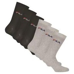 Kurzsocken Fila "Socken 6er Pack", Herren, Gr. 43-46, schwarz (schwarz, grau), Obermaterial: 80% Baumwolle CO. 18% Polyester PES. 2% Elasthan EL., Socken