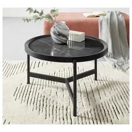 Couchtisch OTTO HOME "Sapphira", schwarz, B:74,5cm H:44cm T:74,5cm, MDF;metal;ceramic, Tische, Couchtisch Runde Couchtische