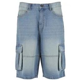 Shorts Urban Classics "Urban Classics Relaxed Denim Cargo Shorts", Herren, Gr. 33, Normalgr&ouml;&szlig;en, new light blau dirty washed, 100% Baumwolle, unifarben, relaxed fit, Hosen Shorts